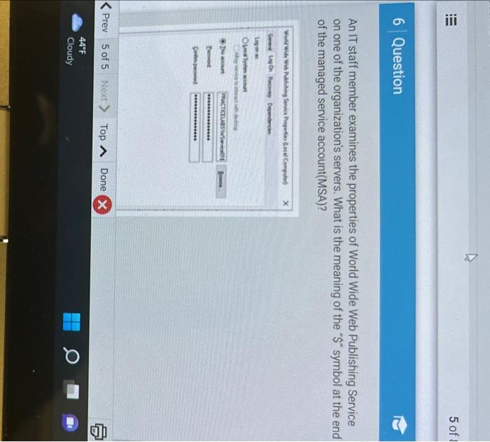 Solved An IT staff member examines the properties of World | Chegg.com