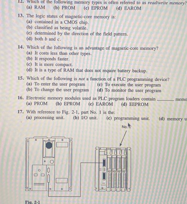 Solved 12. Which of the following memory types is often | Chegg.com