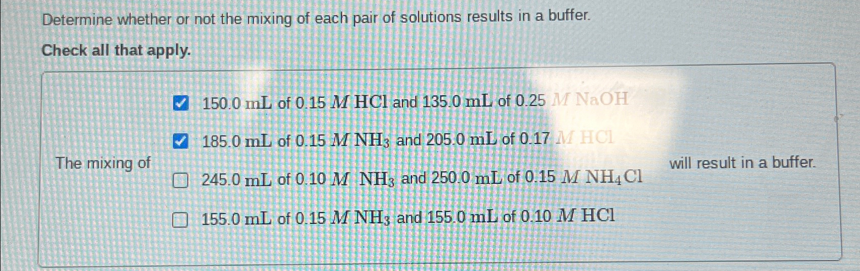 Solved Determine whether or not the mixing of each pair of | Chegg.com