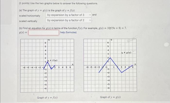 Solved (2 points) Use the two graphs below to answer the | Chegg.com