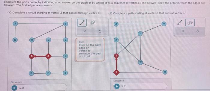 Solved a) complete a circuit starting at vertex A that | Chegg.com Solved a) complete a circuit starting at vertex A that | Chegg.com