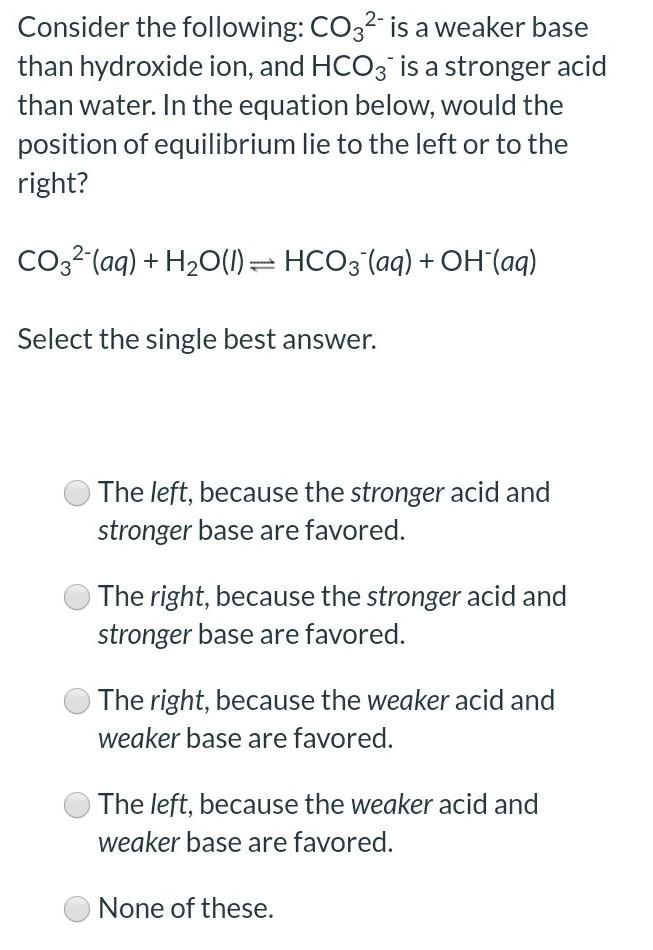 Solved Order the following groups of acids from the weakest | Chegg.com
