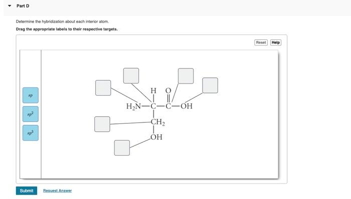 Solved Part D Determine the hybridization about each | Chegg.com