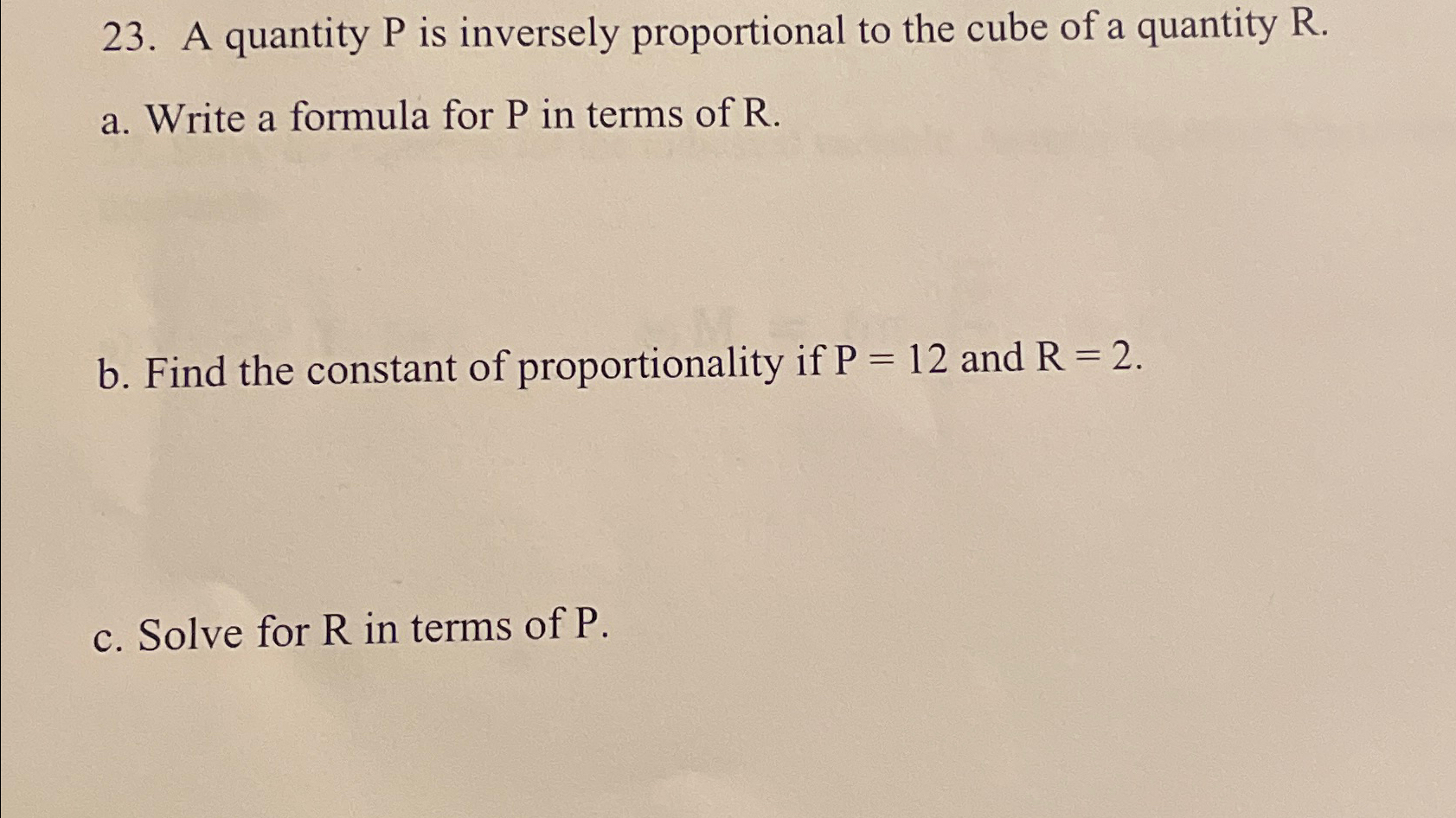 Solved A quantity P ﻿is inversely proportional to the cube | Chegg.com