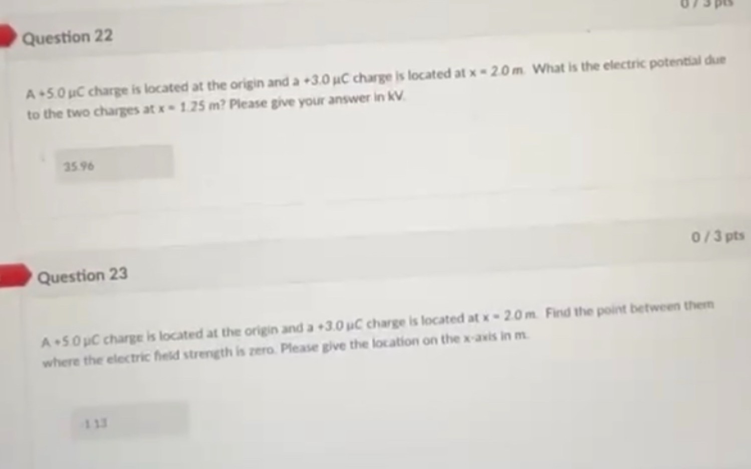 Solved Question 22A +5.0μ ﻿C charge is located at the origin | Chegg.com