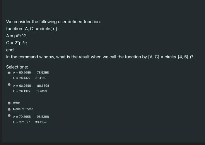 Solved We consider the following user defined function: | Chegg.com