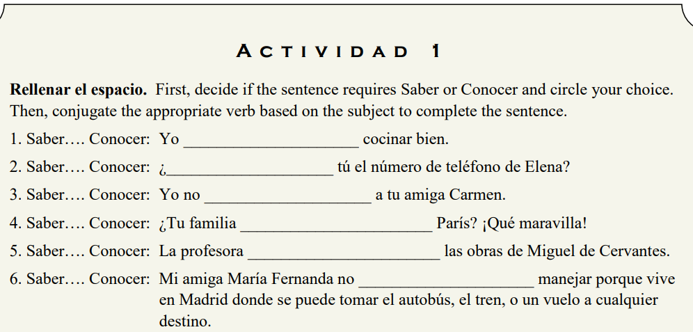 A C T IV I D A D 1Rellenar el espacio. First, decide | Chegg.com