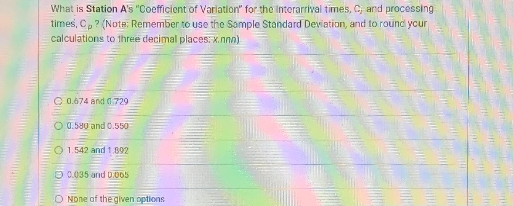 Solved What is Station A's "Coefficient of Variation" for | Chegg.com