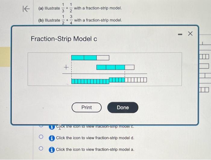 Solved (a) Illustrate 31+21 with a fraction-strip model. (b) | Chegg.com
