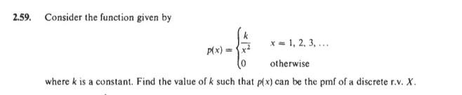 Solved 2.59. Consider the function given by | Chegg.com