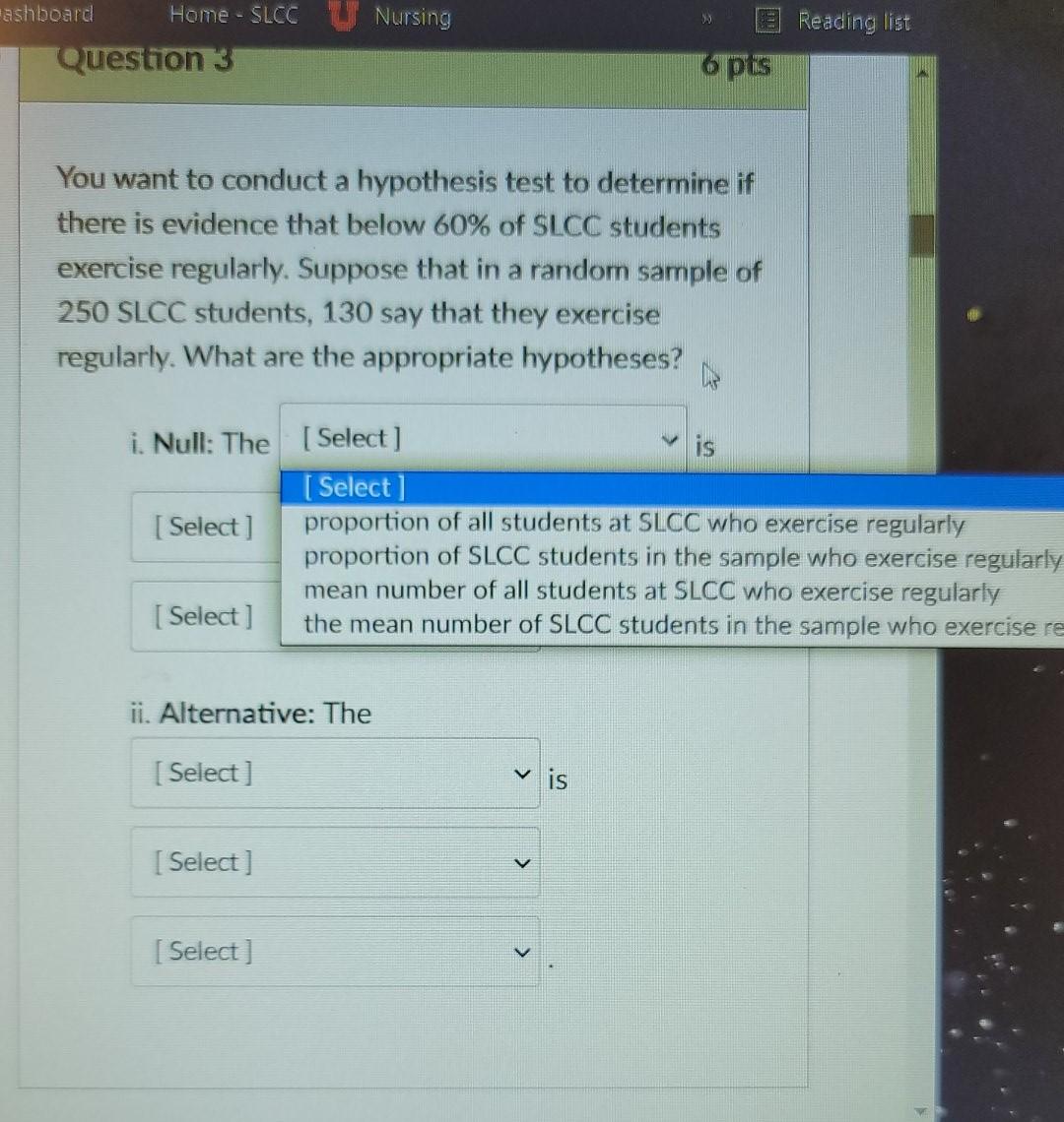 Solved mashboard Home - SLCC Nursing Reading list Question 3 | Chegg.com