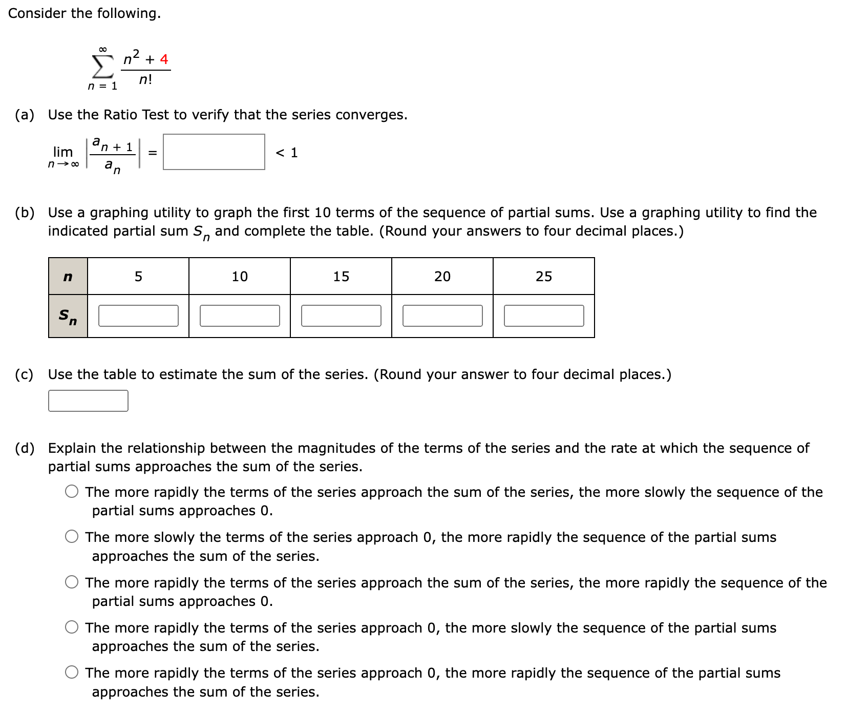 [solved] Consider The Following Sum N 1 Infty N
