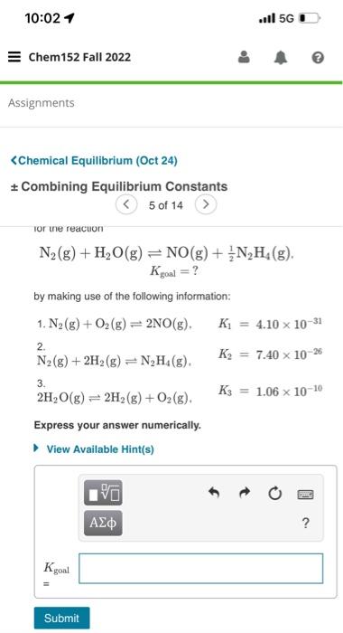 Solved It is possible to predict the equilibrium constant of | Chegg.com