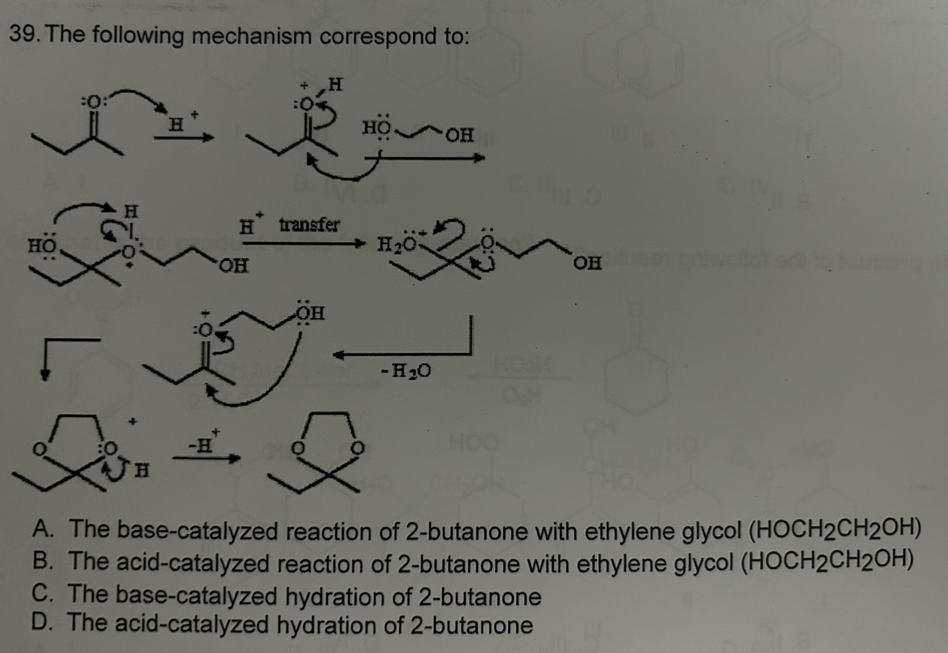 Solved The following mechanism correspond to:A. ﻿The | Chegg.com