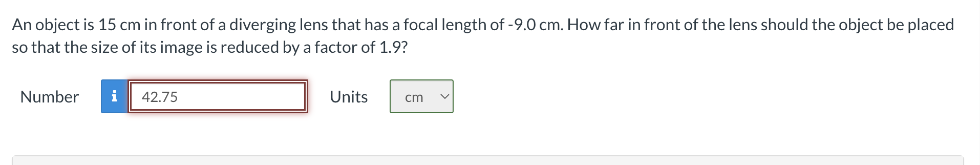 Solved An object is 15cm ﻿in front of a diverging lens that | Chegg.com