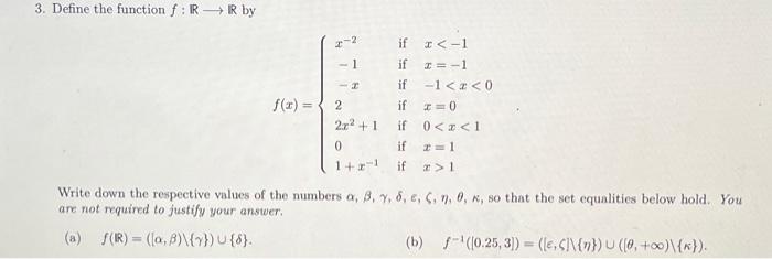 Solved 3. Define the function f:R R by | Chegg.com