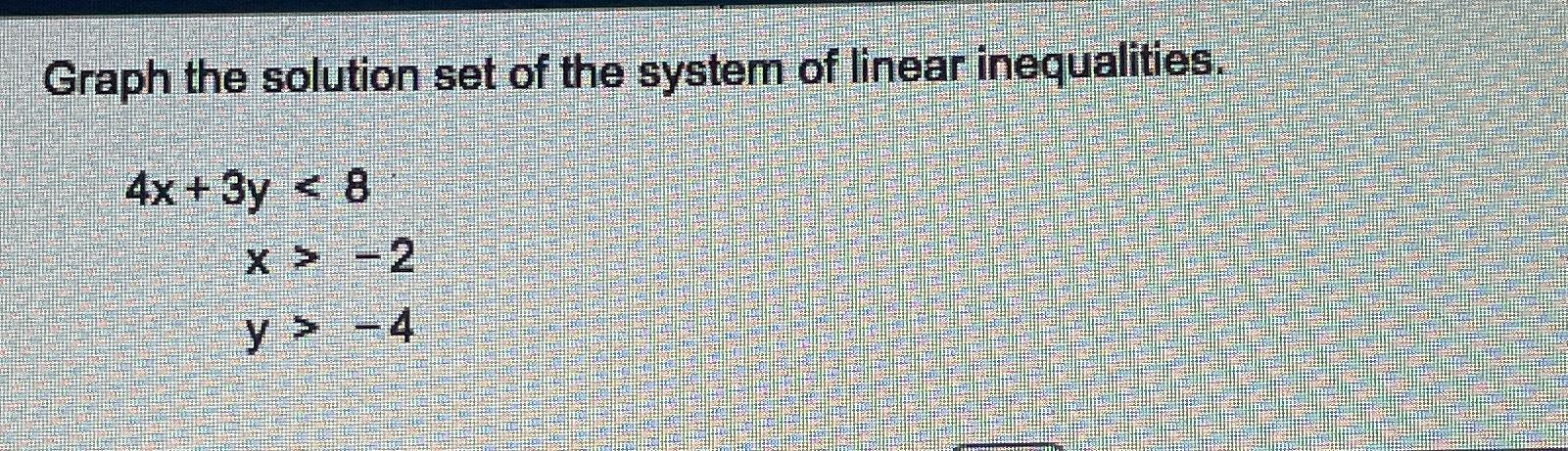 Solved Graph the solution set of the system of linear | Chegg.com