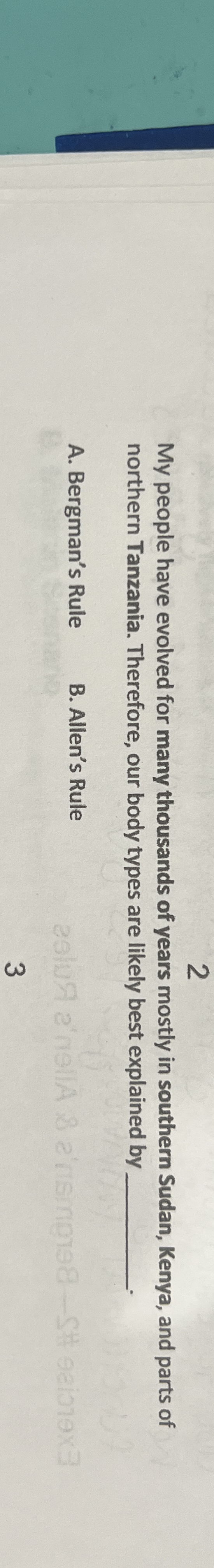 Solved 2My people have evolved for many thousands of years | Chegg.com