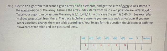 Solved Ex5 Devise An Algorithm That Scans A Given Array A