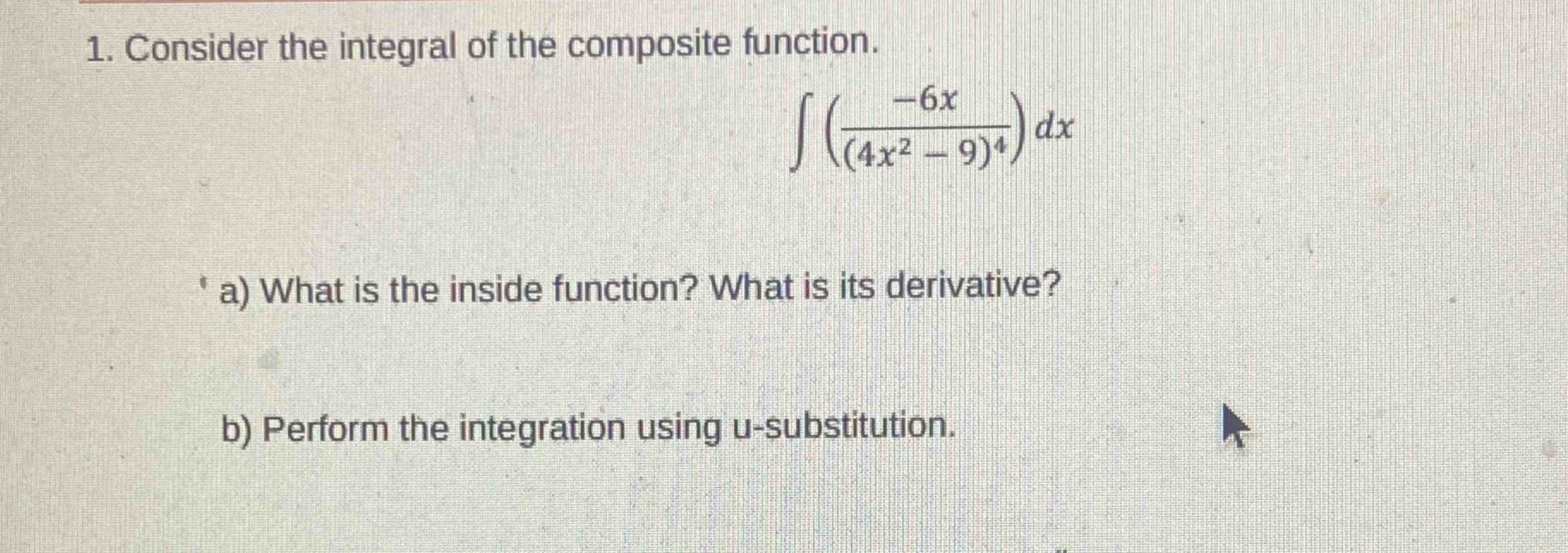 Solved Consider the integral of the composite | Chegg.com