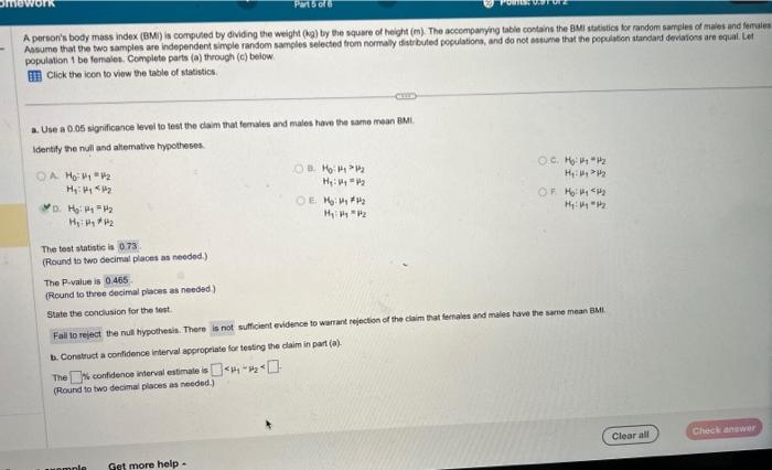 Solved person's body mass index (BMi) is corrputed by | Chegg.com