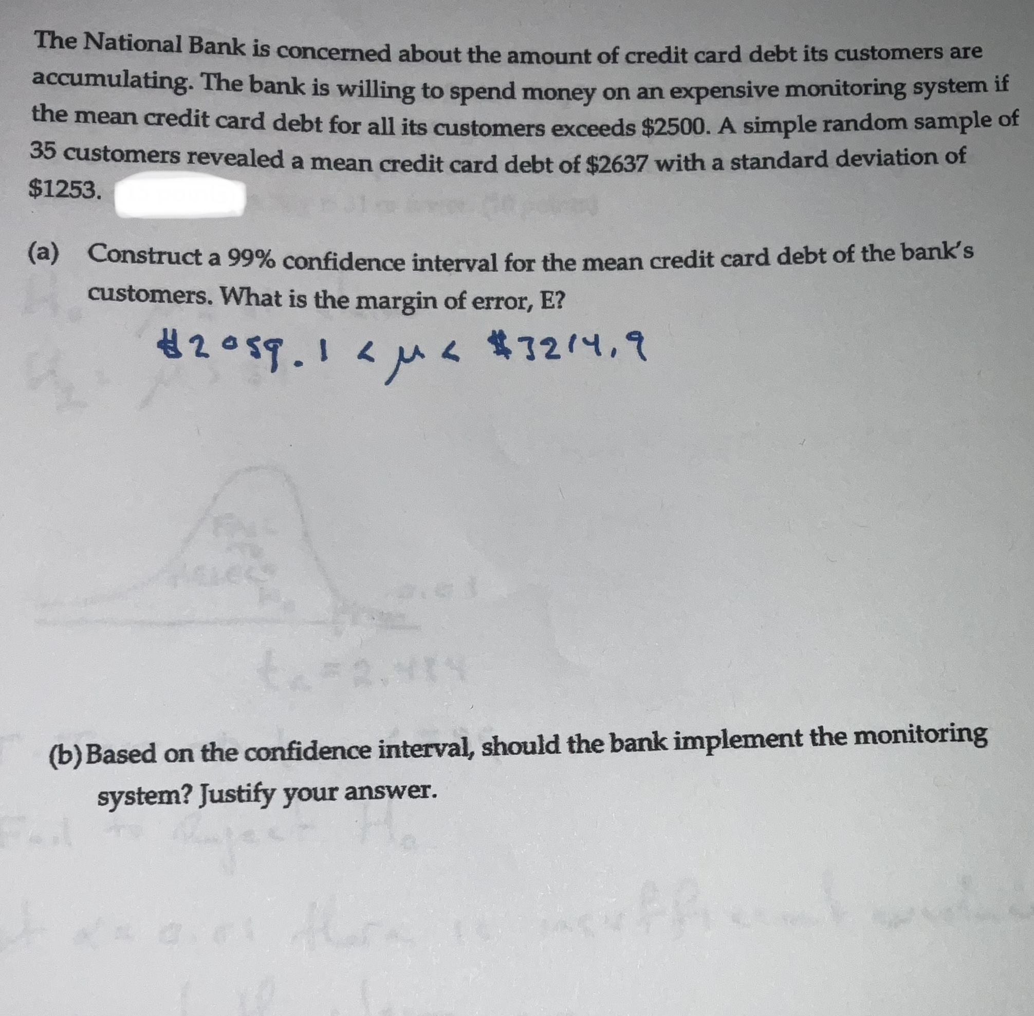 Solved The National Bank is concerned about the amount of | Chegg.com