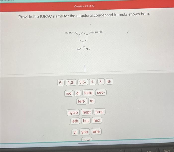 Solved Provide the IUPAC name for the structural condensed | Chegg.com