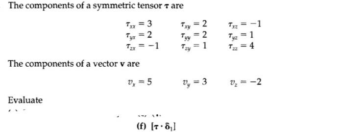 Solved The components of a symmetric tensor τ are | Chegg.com