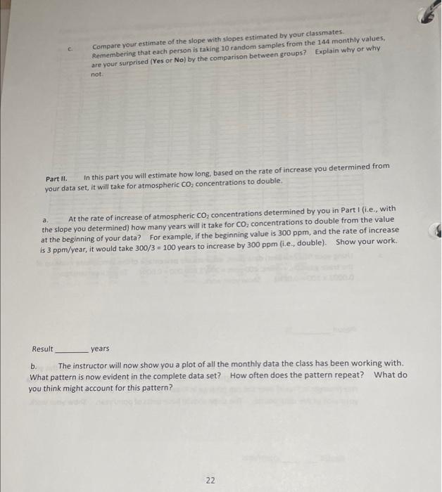 Solved c. Compare your estimate of the slope with slopes | Chegg.com