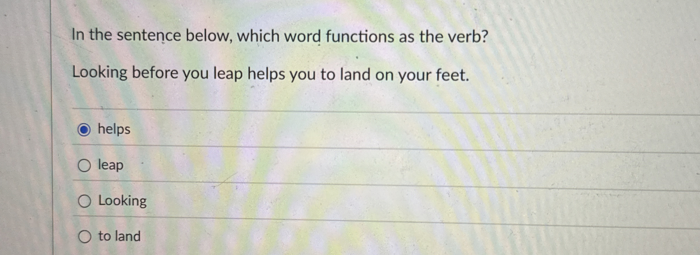 Solved In the sentence below, which word functions as the | Chegg.com