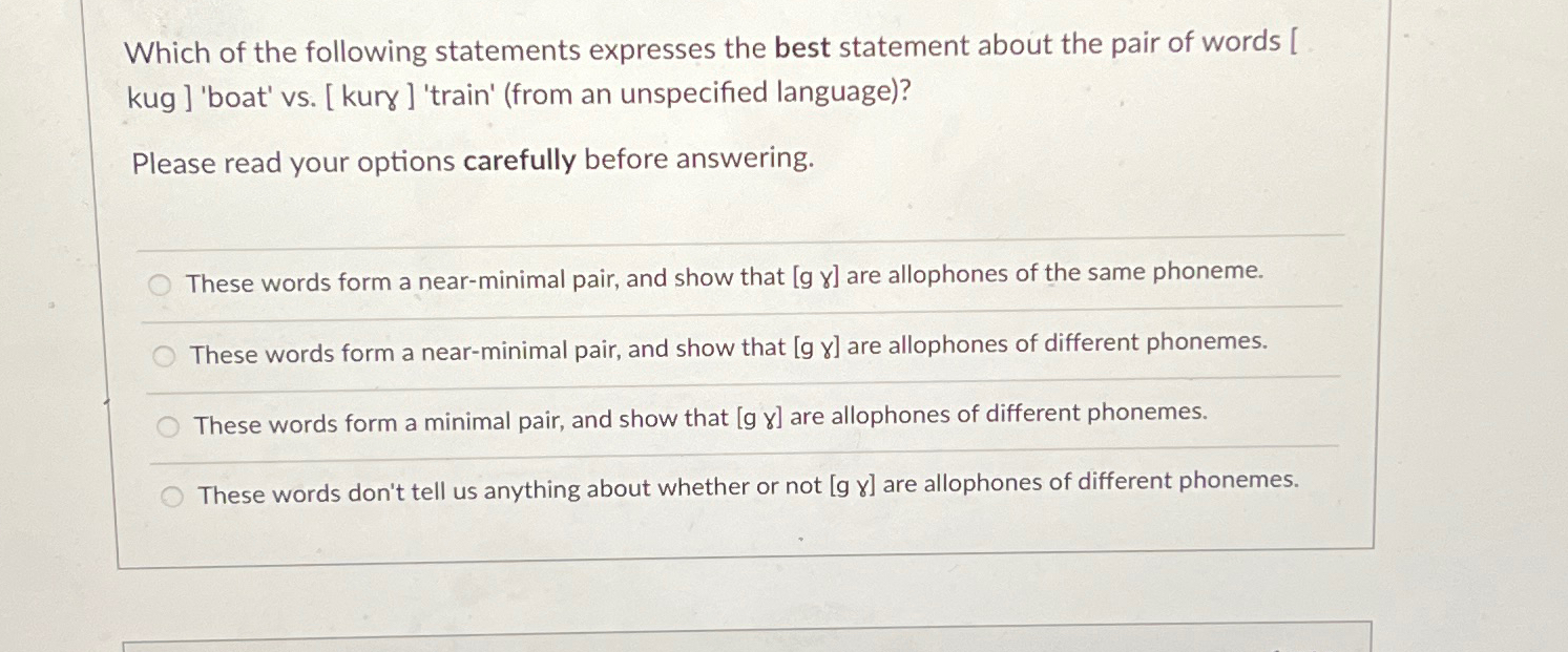 Solved Which of the following statements expresses the best | Chegg.com