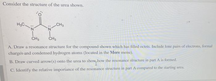 Solved Consider the structure of the urea shown. H₂C. CH CH, | Chegg.com