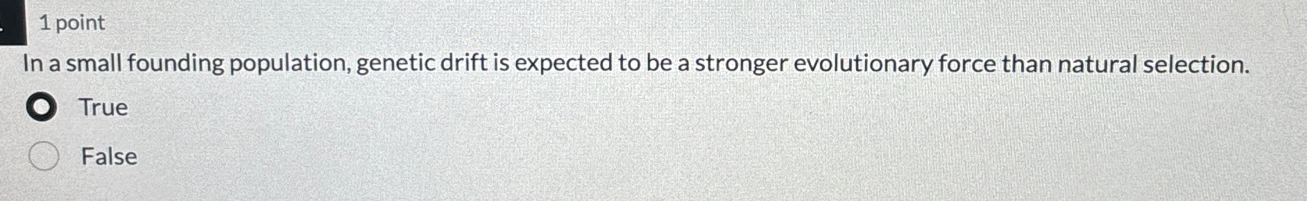 Solved 1 ﻿pointIn a small founding population, genetic drift | Chegg.com