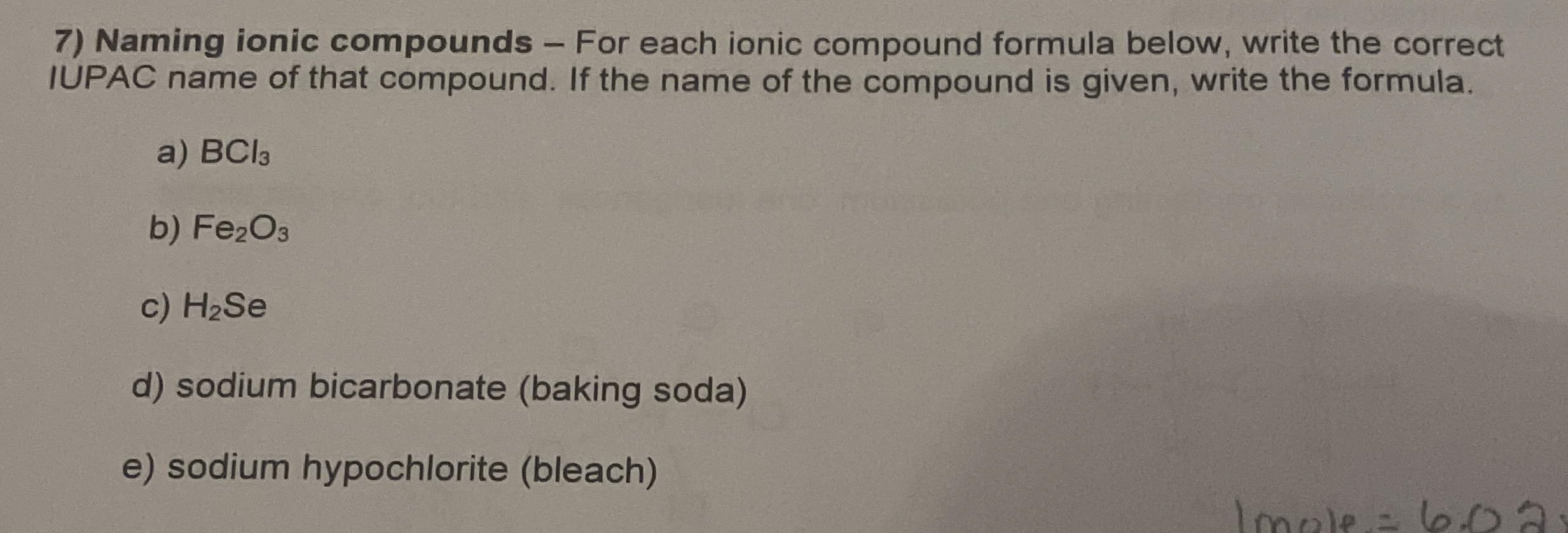 Solved Naming ionic compounds - ﻿For each ionic compound | Chegg.com