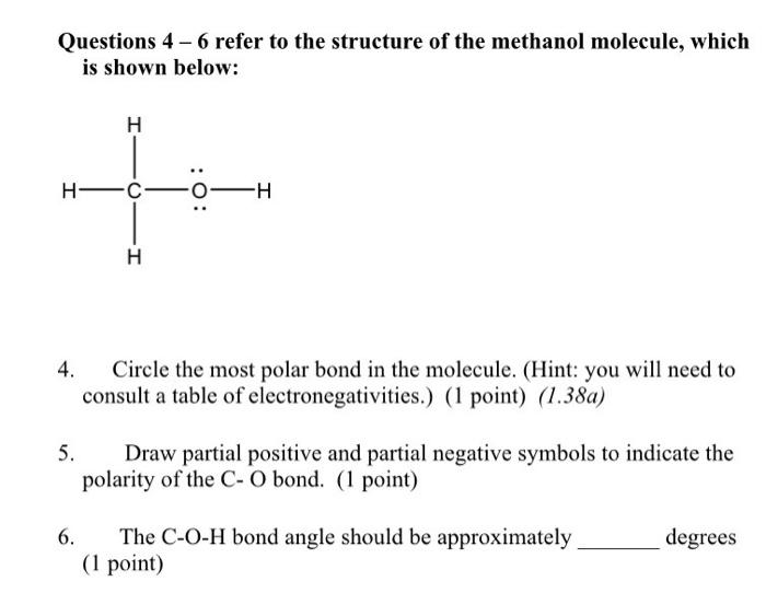 Solved Questions 4 - 6 refer to the structure of the | Chegg.com