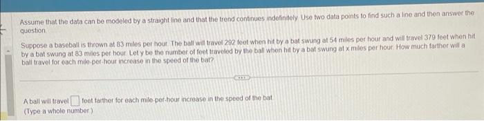 Solved Assume that the data can be modeled by a straight | Chegg.com