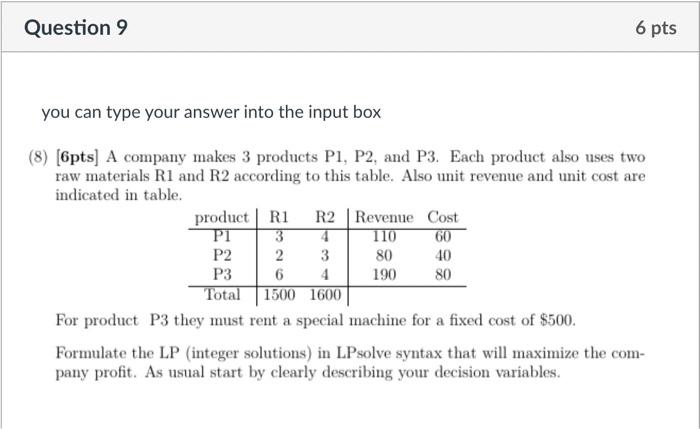Solved you can type your answer into the input box (8) | Chegg.com