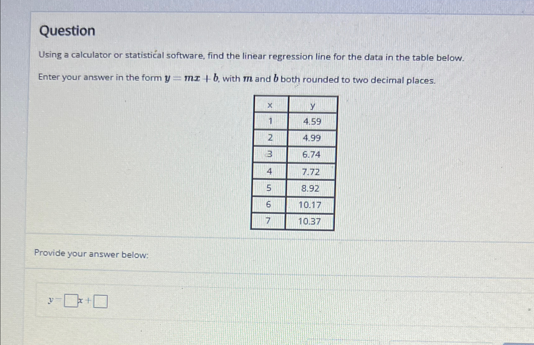 Solved QuestionUsing a calculator or statistical software, | Chegg.com