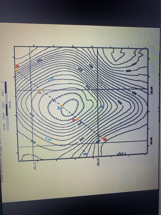 Solved The subsurface depth map of a salt dome structure in | Chegg.com