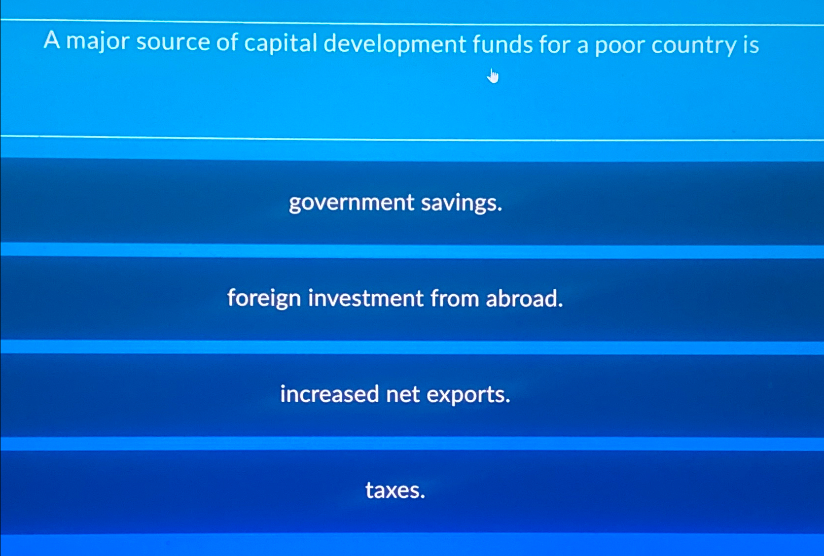 Solved A major source of capital development funds for a | Chegg.com