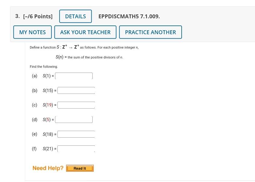 Define a function S:Z+→Z+as follows. For each | Chegg.com