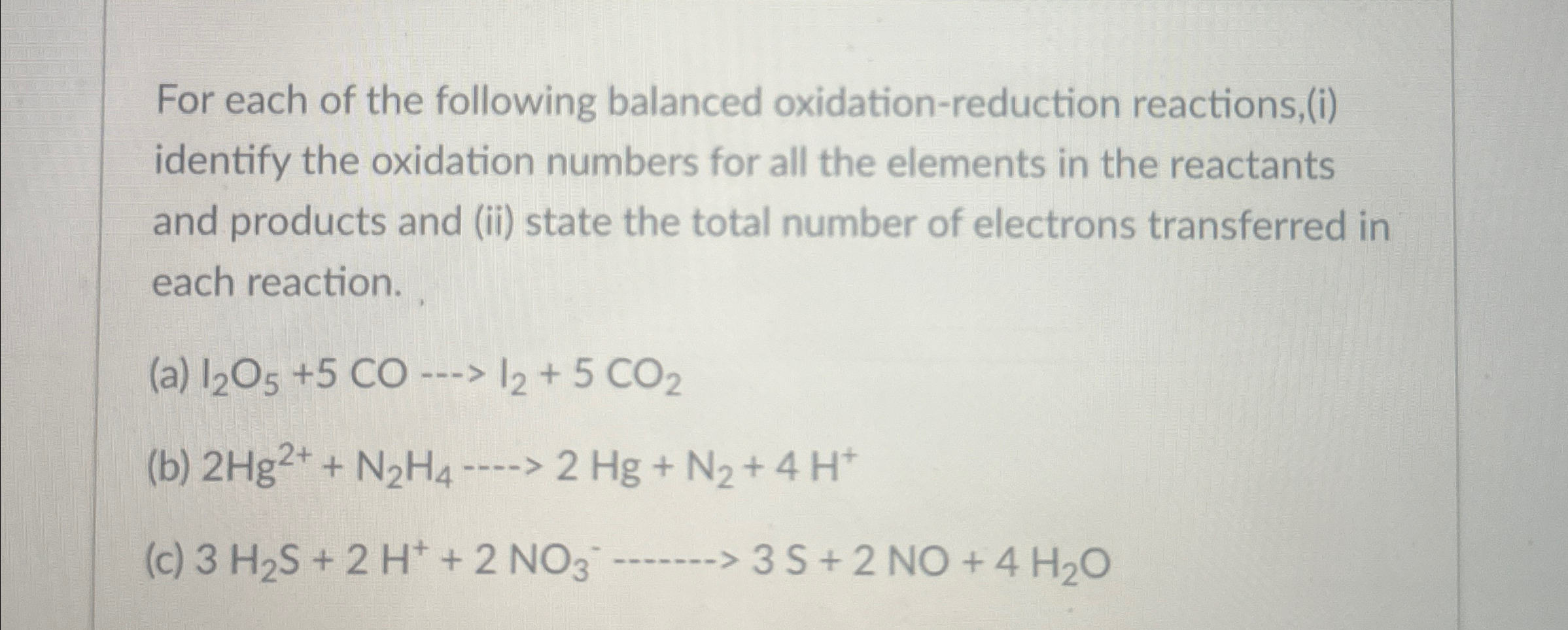 Solved For each of the following balanced | Chegg.com