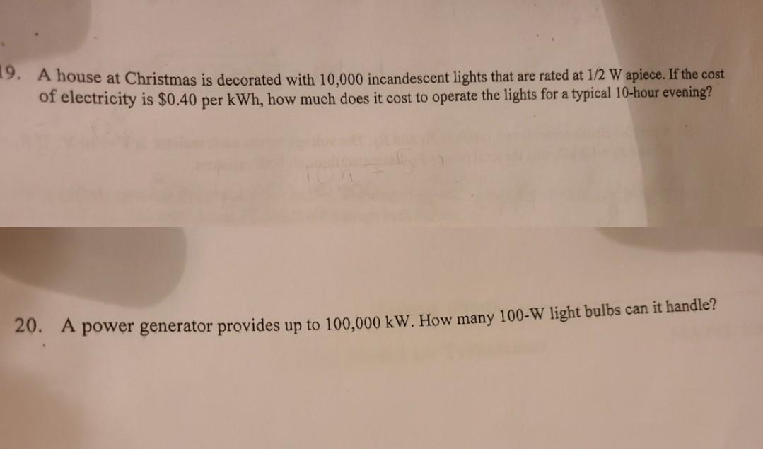 Solved A house at Christmas is decorated with 10,000 | Chegg.com