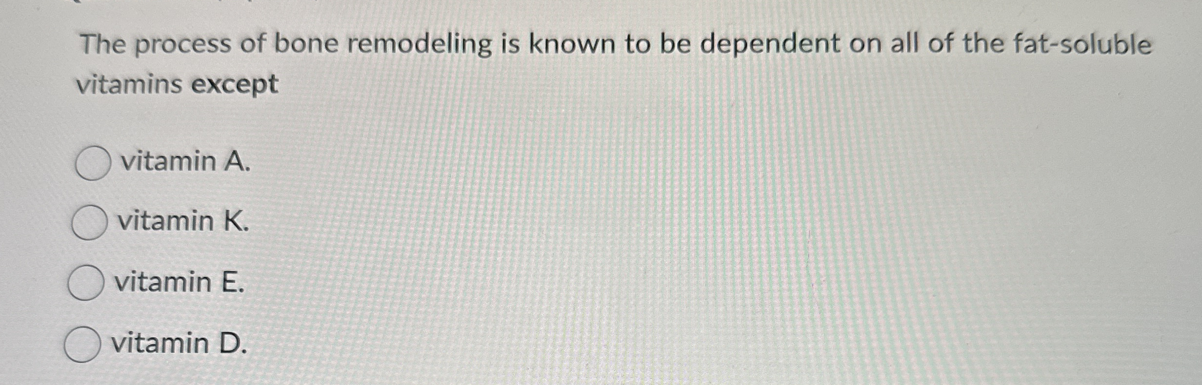 Solved The process of bone remodeling is known to be | Chegg.com