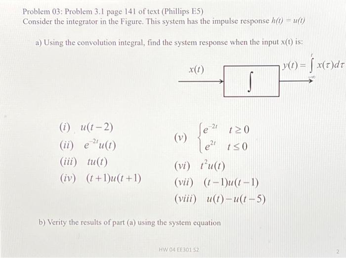 Solved Problem 03: Problem 3.1 page 141 of text (Phillips | Chegg.com