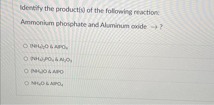 Solved Identify the product(s) of the following reaction: | Chegg.com