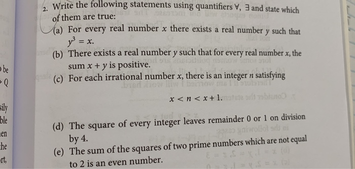 Solved Write The Following Statements Using Quantifiers V 3