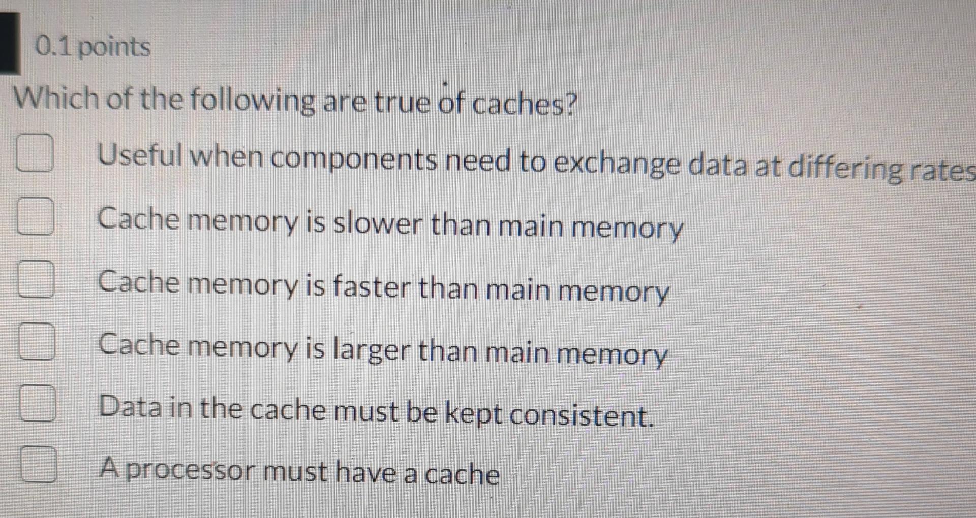 Solved 0.1 ﻿pointsWhich of the following are true of | Chegg.com