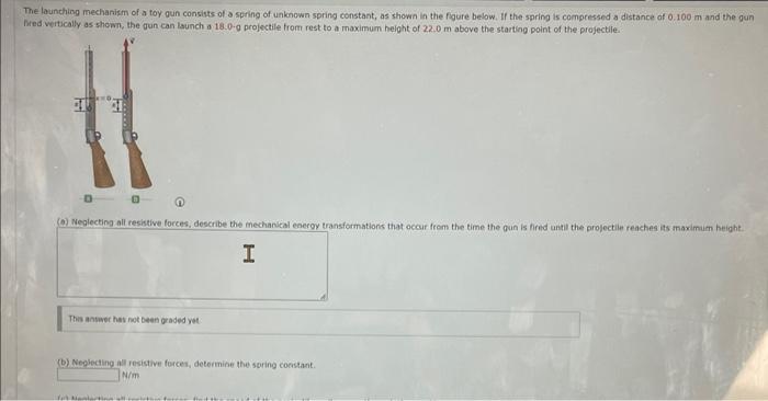 Solved The launching mechanism of a toy oun consists of a | Chegg.com