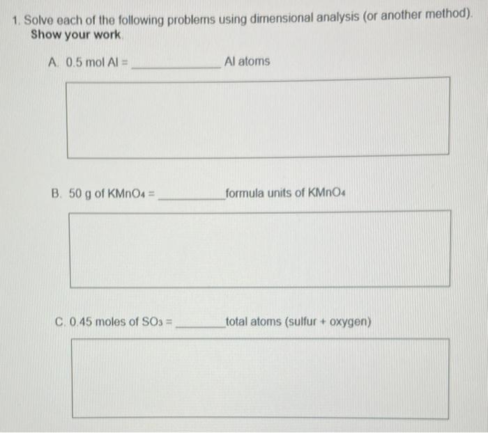 Solved 1. Solve each of the following problems using | Chegg.com